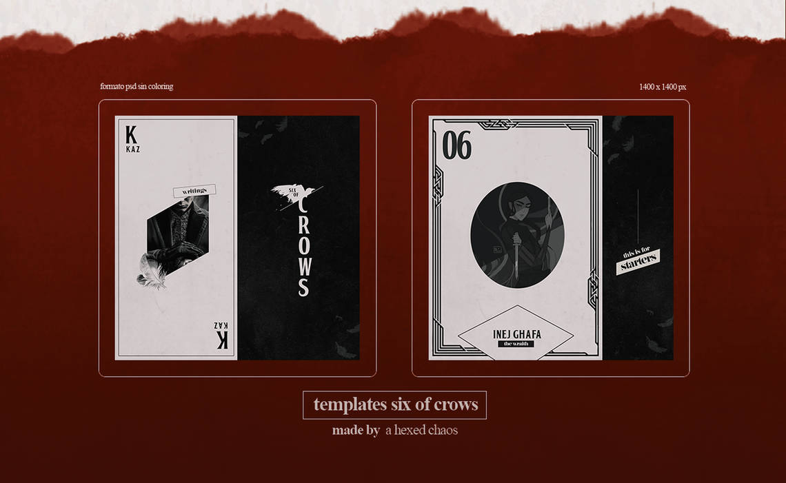 SIX OF CROWS TEMPLATES (Pack). by HexedChaos on DeviantArt
