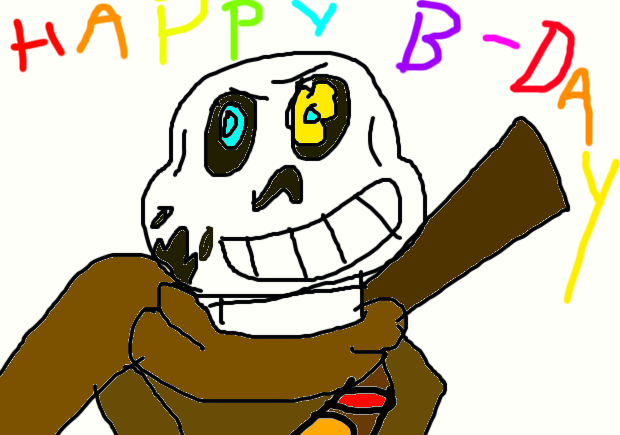 Ink sans happy birthday by Claracougarteams1 on DeviantArt
