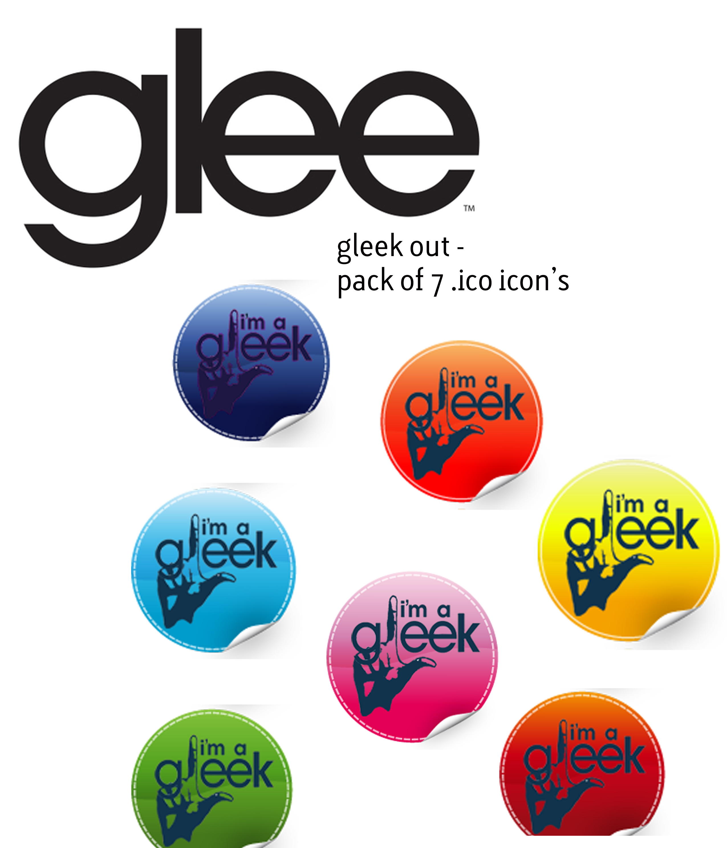 I'm A Gleek Sticker Pack by lessink on DeviantArt