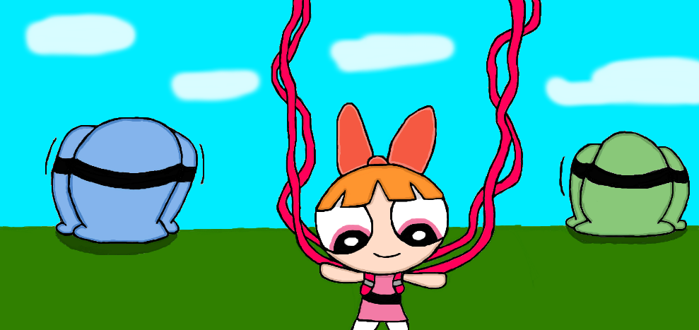 a PowerPuff parachuting. (2) by yoshiandkoopa on DeviantArt