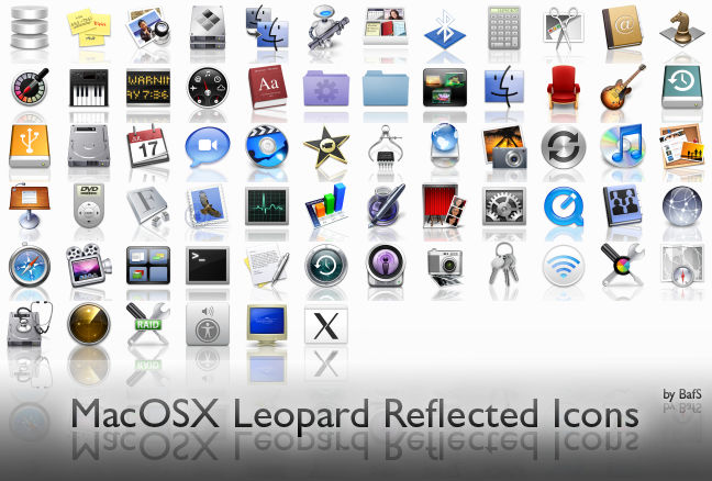 MacOSX Icons Reflective by BafS on DeviantArt