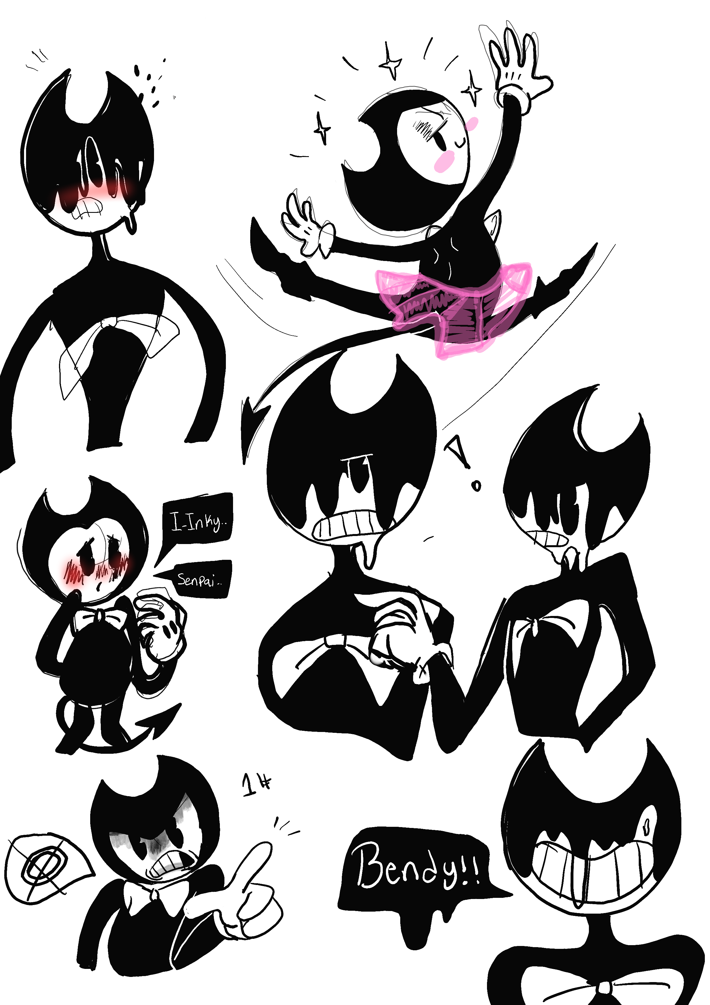 Bendy and inky doodles by DemonicSmileyy on DeviantArt