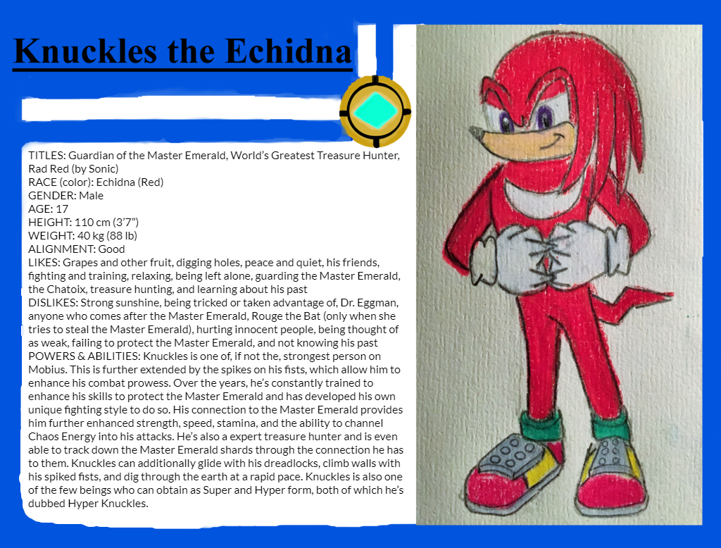 Knuckles the Echidna Character Profile by VjTheEchidnahog on DeviantArt