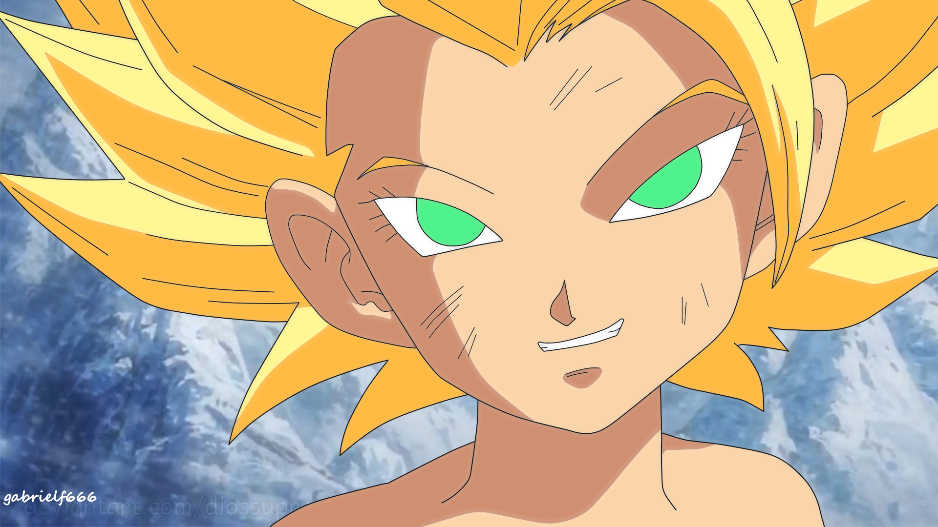 Caulifla super saiyan 2 in DBS movie by gabrielf666 on DeviantArt