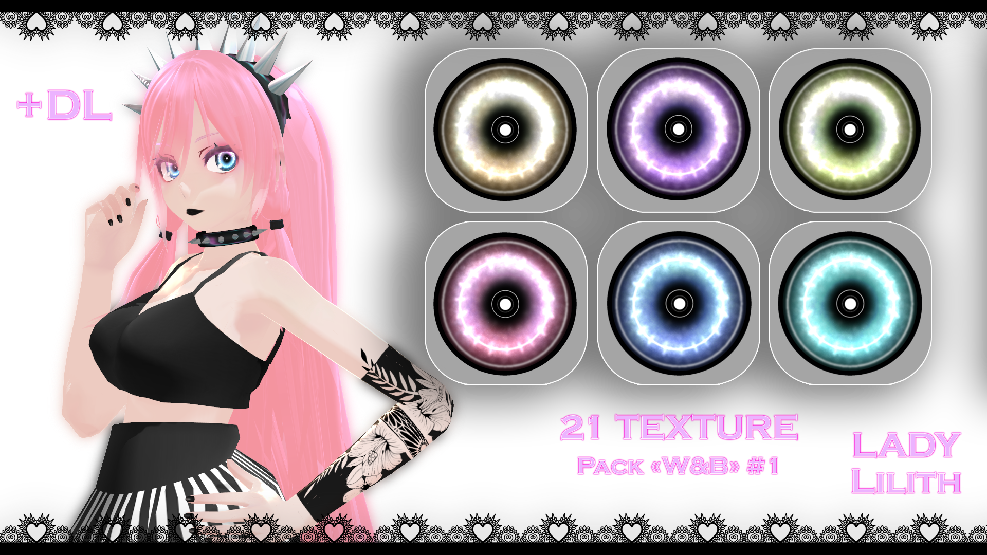 MMD TEXTURE EYE pack (W.B) #1 + DL by LadyDeathLilith on DeviantArt