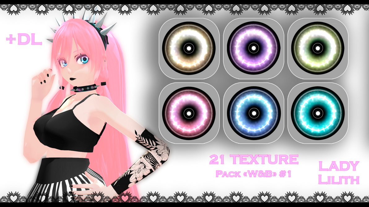MMD TEXTURE EYE pack (W.B) #1 + DL by LadyDeathLilith on DeviantArt