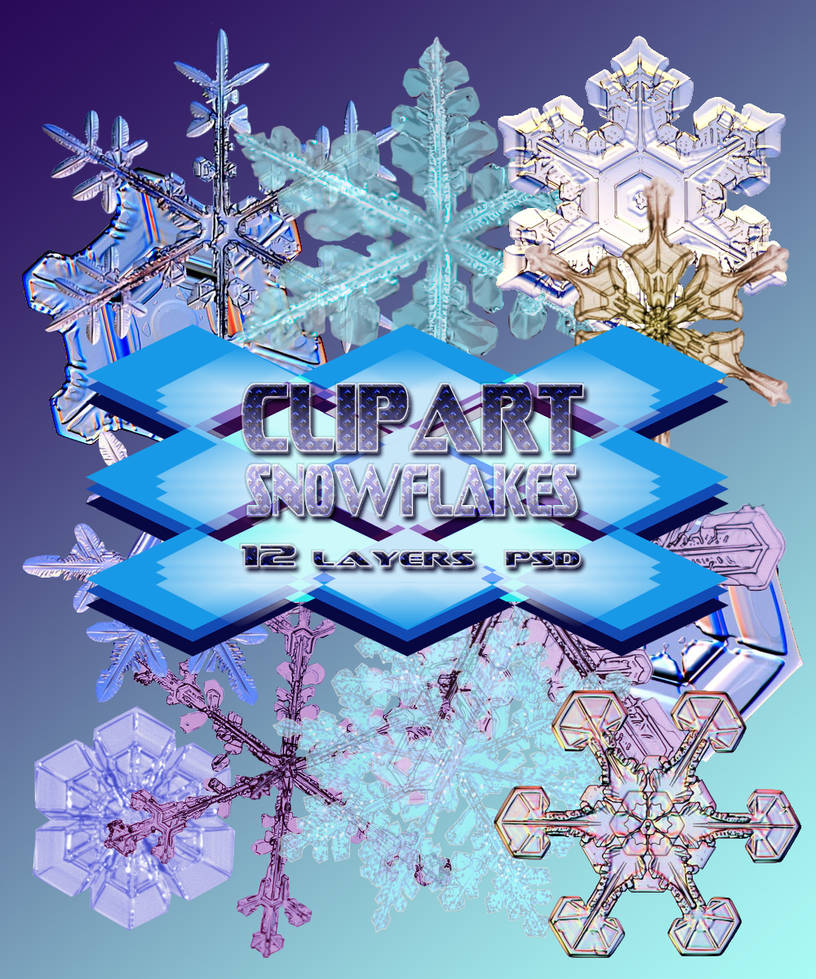 Clipart Snowflakes on 12 layers by Mumuza on DeviantArt