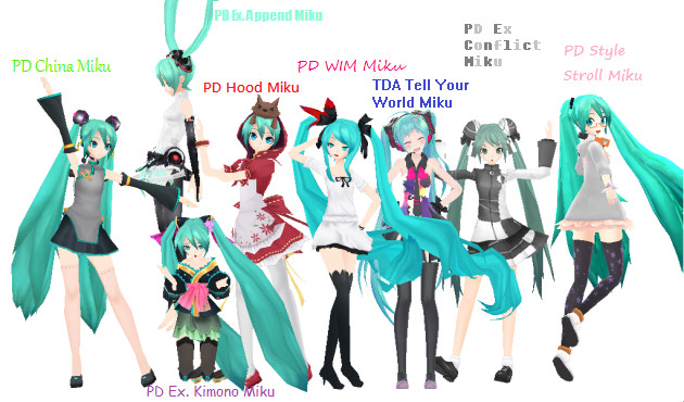 Mah Favorite Miku Models(Some of them) by RinKagamineOtaku on DeviantArt