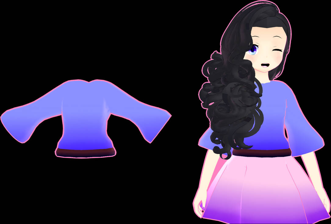 MMD|Puffy Sleeve Shirt With Belt 10 points DL! by NyxQuentiam on DeviantArt