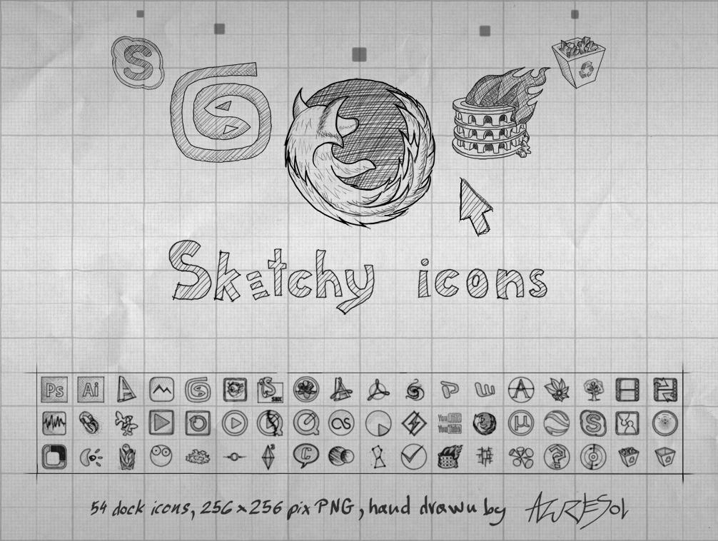 Sketchy Icons by AzureSol on DeviantArt