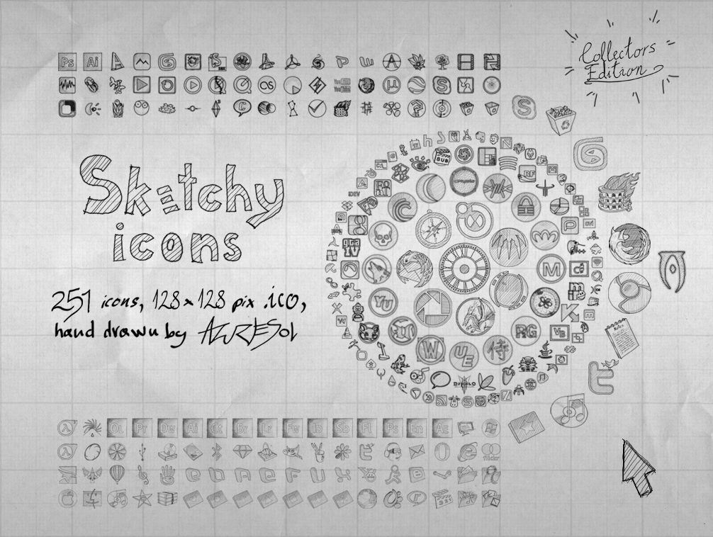Sketchy Full Icons by AzureSol on DeviantArt