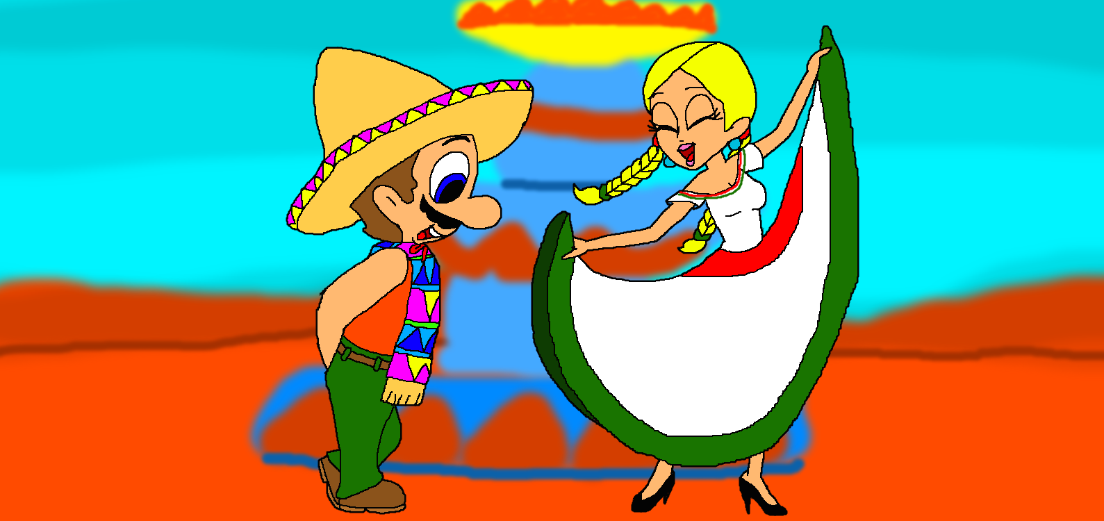 Mario and Peach Dancing Mexico by samuel600 on DeviantArt