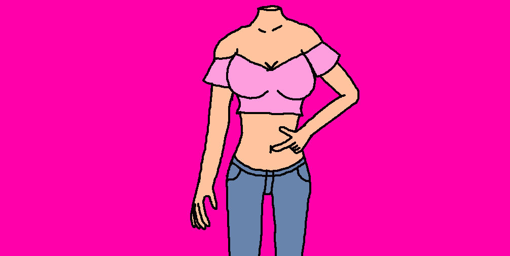 Headless Girl Pointing At Her Belly Button By Samuel600 On Deviantart