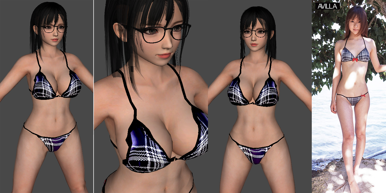 HONOKA Japanese pin up girl in Swimsuit by patomite on DeviantArt