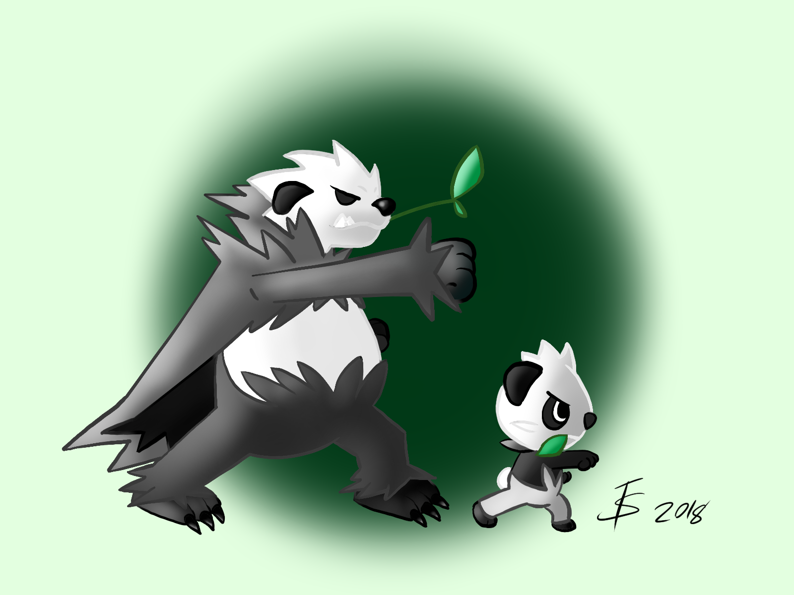 Pancham and Pangoro by KIDif on DeviantArt