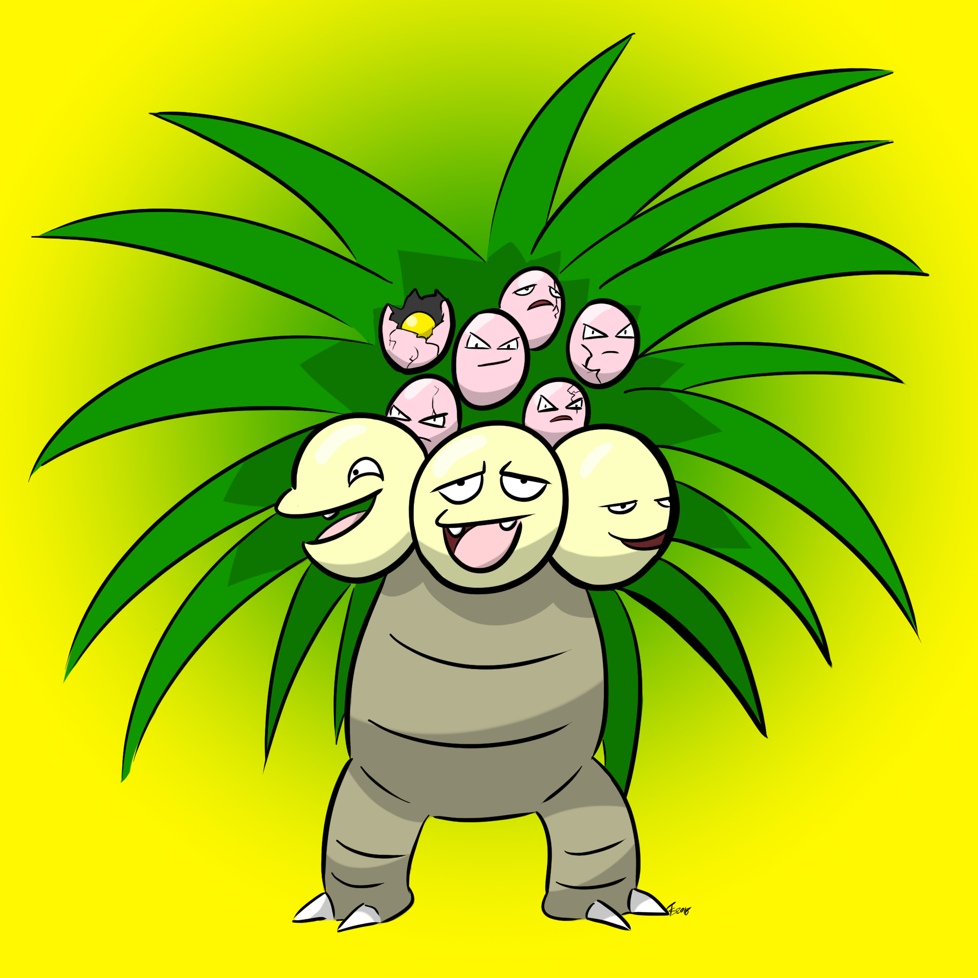Exeggcute and Exeggutor by KIDif on DeviantArt