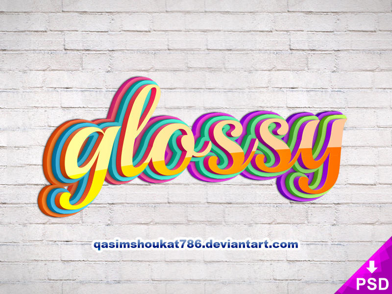 Glossy Text Style by QasimShoukat786 on DeviantArt