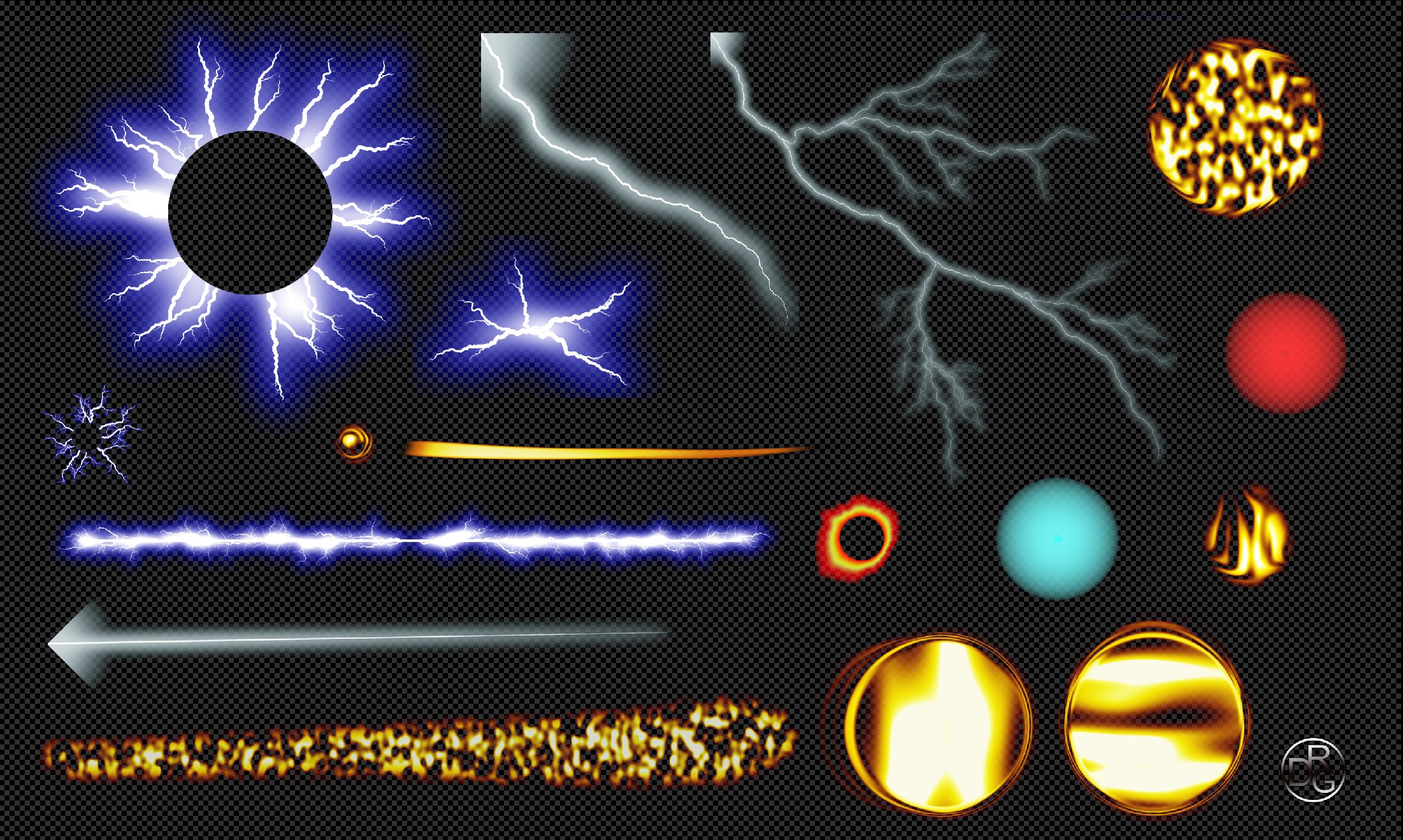 Fireball Lightning Fantasy Overlay 2K (Free .Png) by New-Bytes on ...