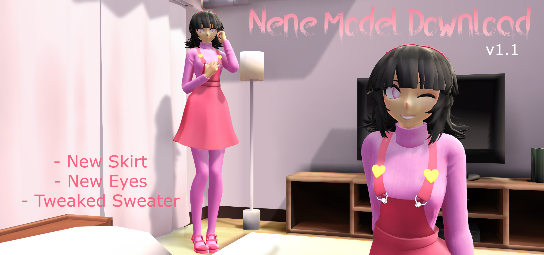 MMD Nene Model Download [ V1.1! ] by Ch3rryFlu1d on DeviantArt