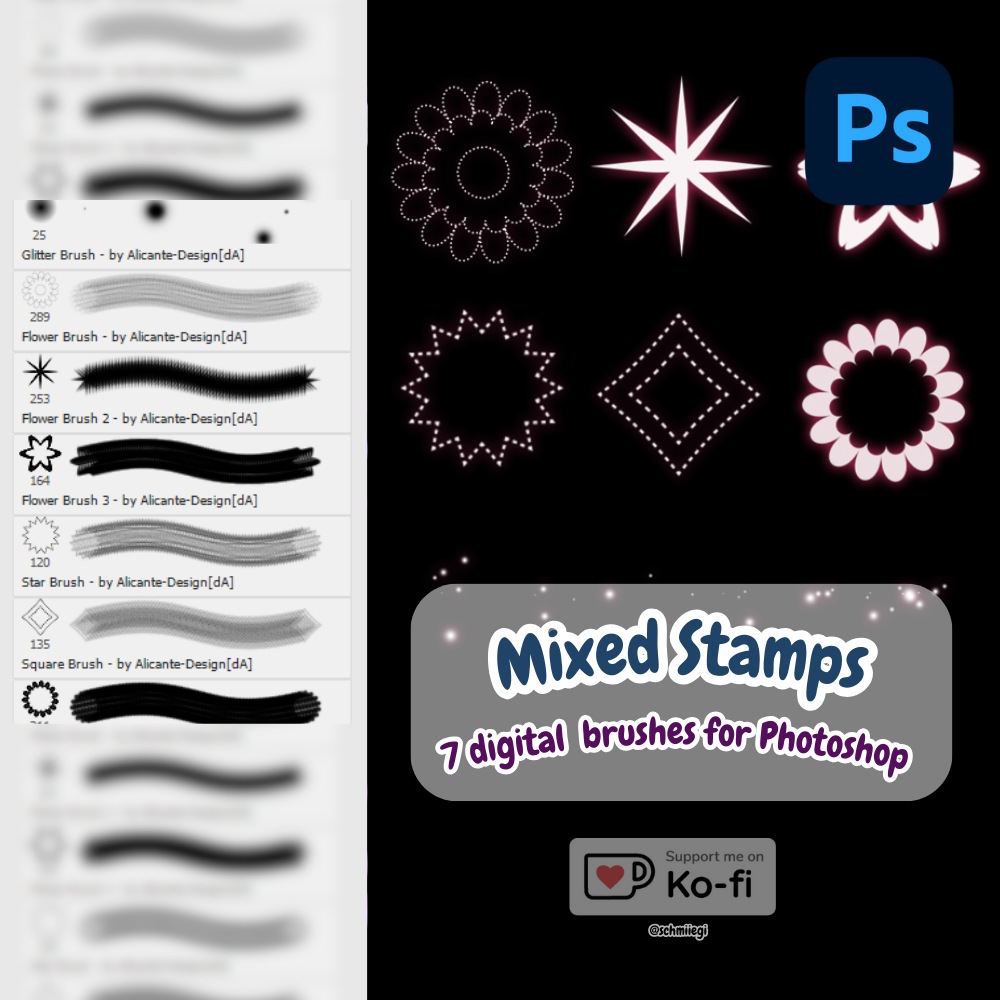 Mixed Brushes for Photoshop and Gimp by Alicante-Design on DeviantArt
