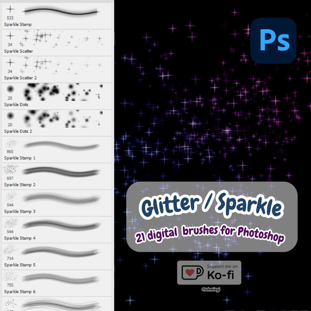 21x Glitter/Sparkle Brushes for Photoshop and Gimp by Alicante-Design ...