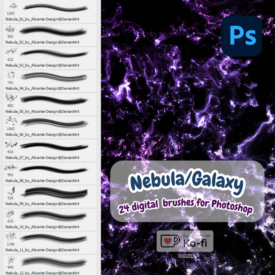 24x Nebula/Galaxy Brushes for Photoshop by Alicante-Design on DeviantArt