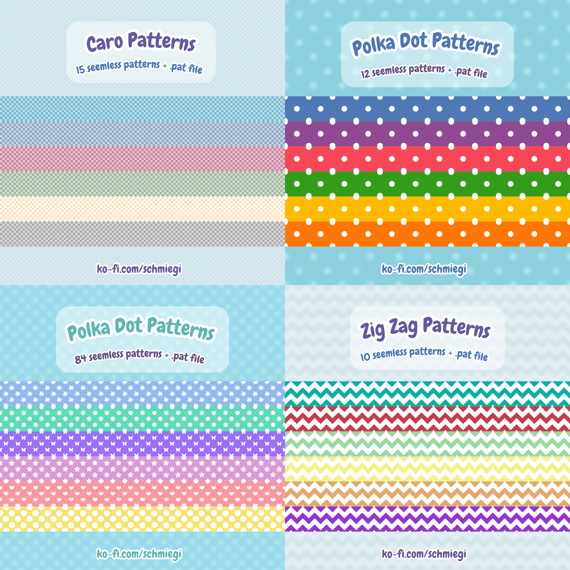 Pattern BUNDLE, 4 Pattern Packs (Photoshop) by Alicante-Design on ...
