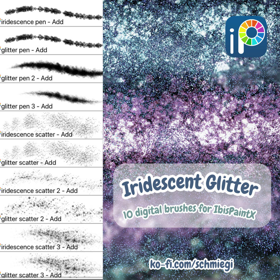 Iridescent Glitter Brushes for IbisPaintX by Alicante-Design on DeviantArt