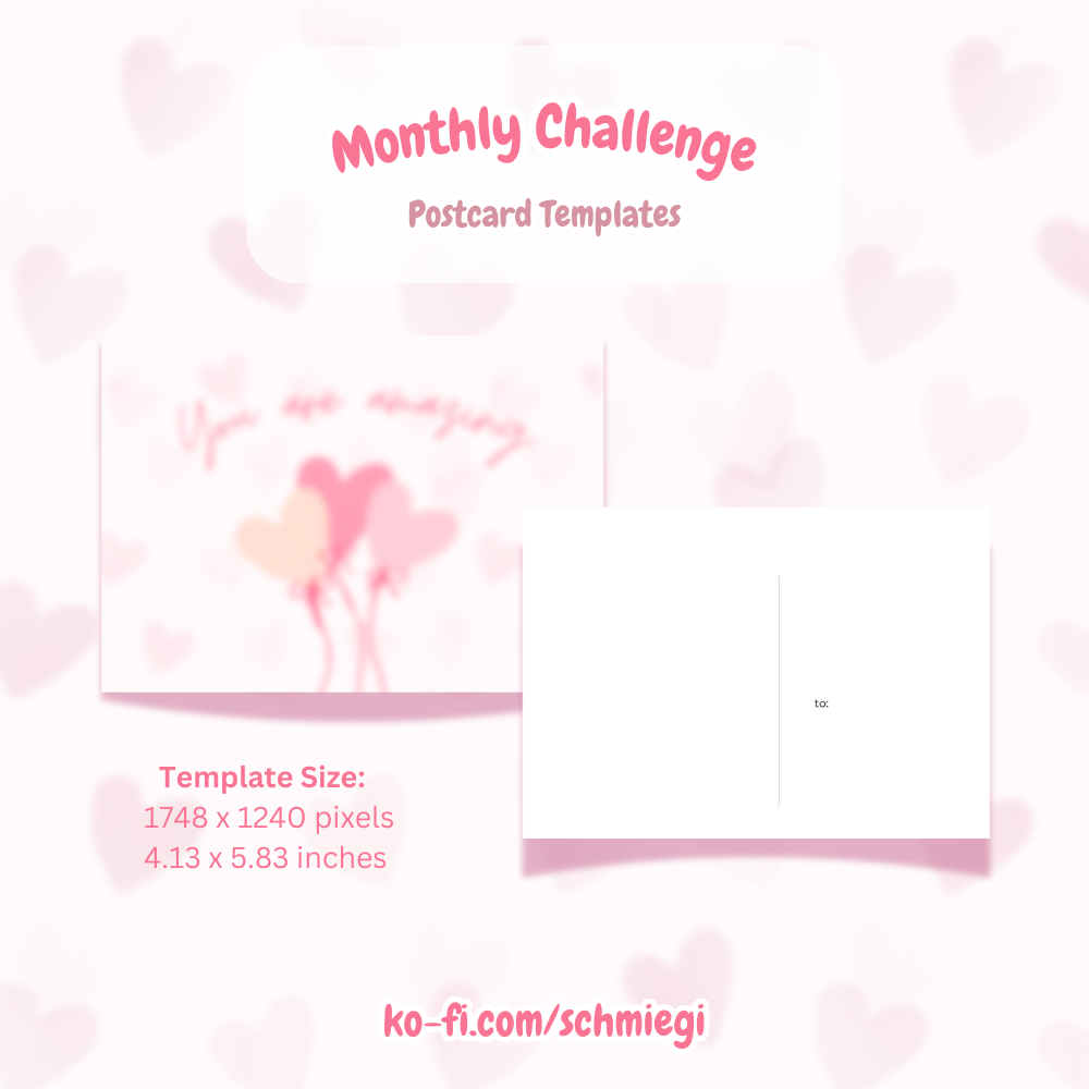 Monthly Challenge, February - Postcard Templates by Alicante-Design on ...