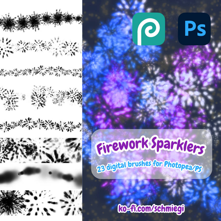 Firework Brushes | Photopea, Photoshop CS+ by Alicante-Design on DeviantArt