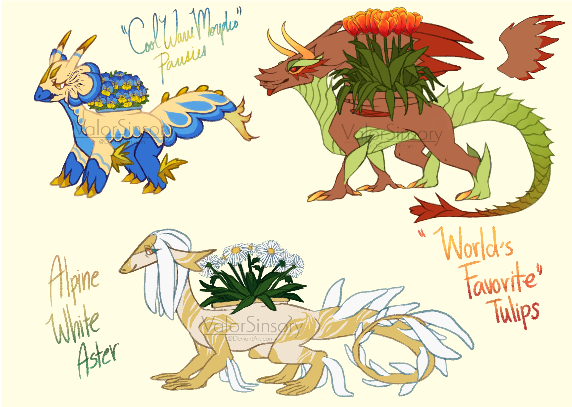 Pot Dragons Garden variety adop batch [OPEN] by Valorsinsory on DeviantArt