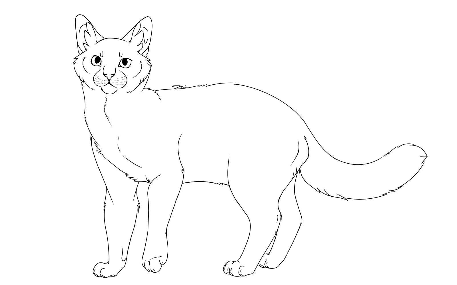 Moggy lineart F2U by Queen-tzi on DeviantArt