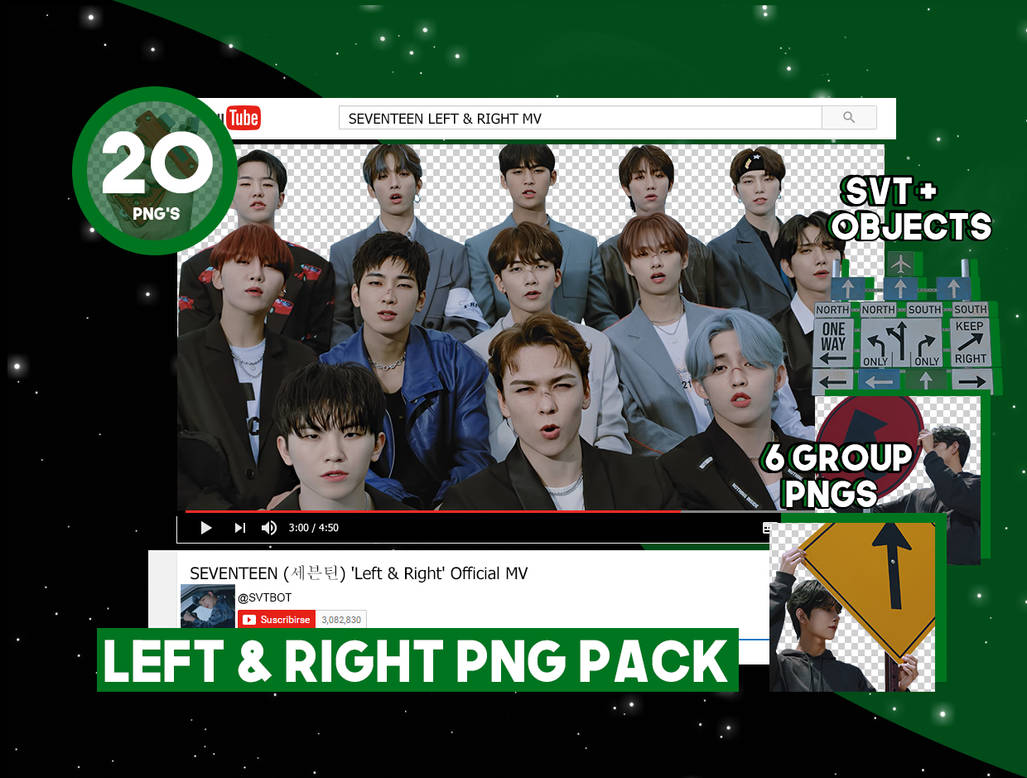 [PNG PACK] SEVENTEEN LEFT AND RIGHT MV by @svtbot by svtbot on DeviantArt