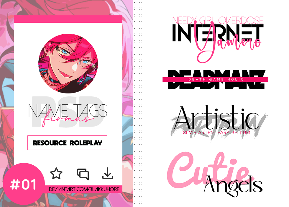 NAME TAGS { PSD TEMPLATE #01 } by BlakkuHore on DeviantArt