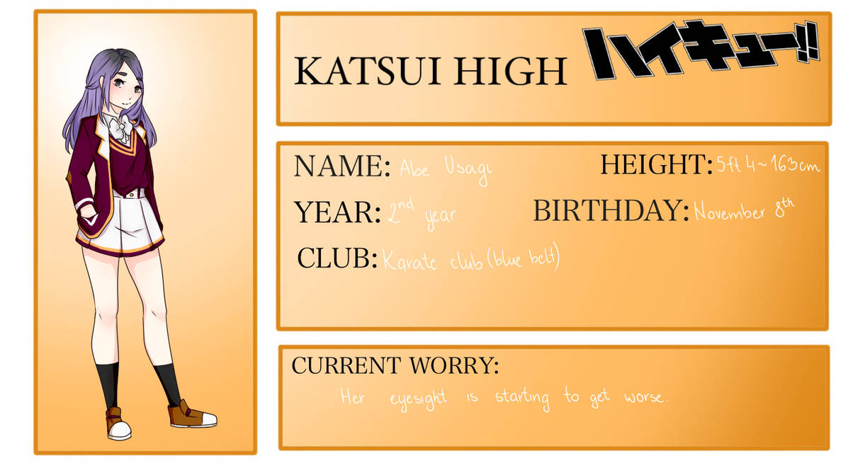 {Haikyuu!!OC} Abe Usagi by MysteryShadow1 on DeviantArt