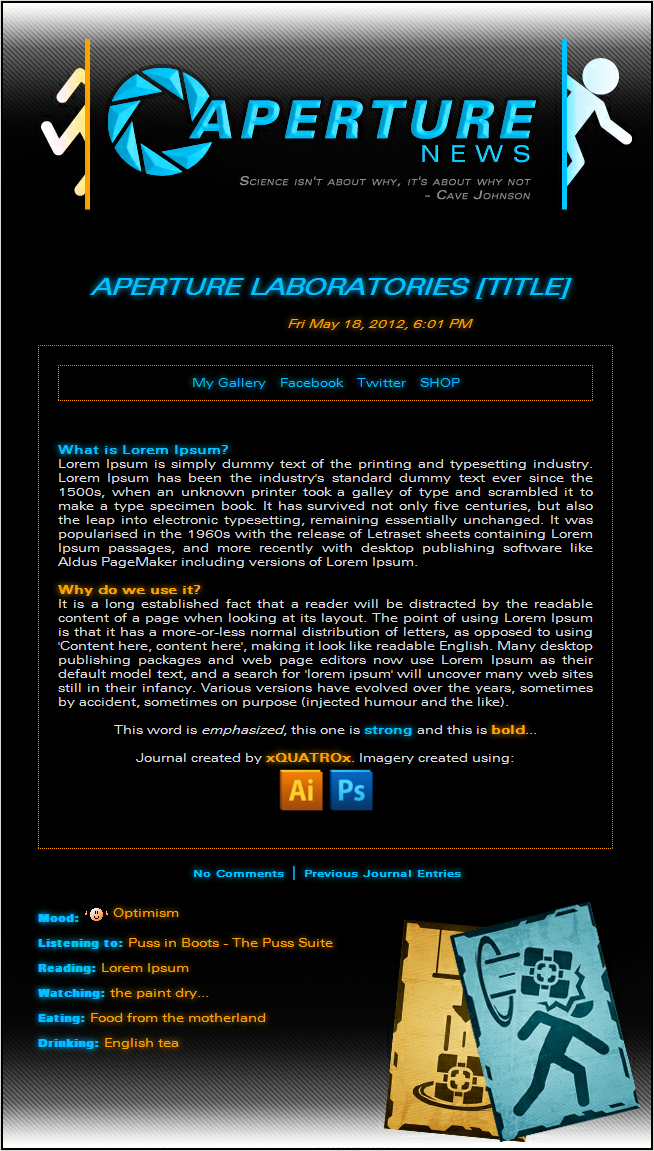 APERTURE NEWS JOURNAL SKIN by xQUATROx on DeviantArt