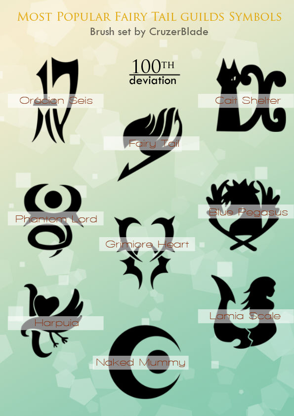 Fairy Tail Guilds Brush Set by CruzerBlade on DeviantArt