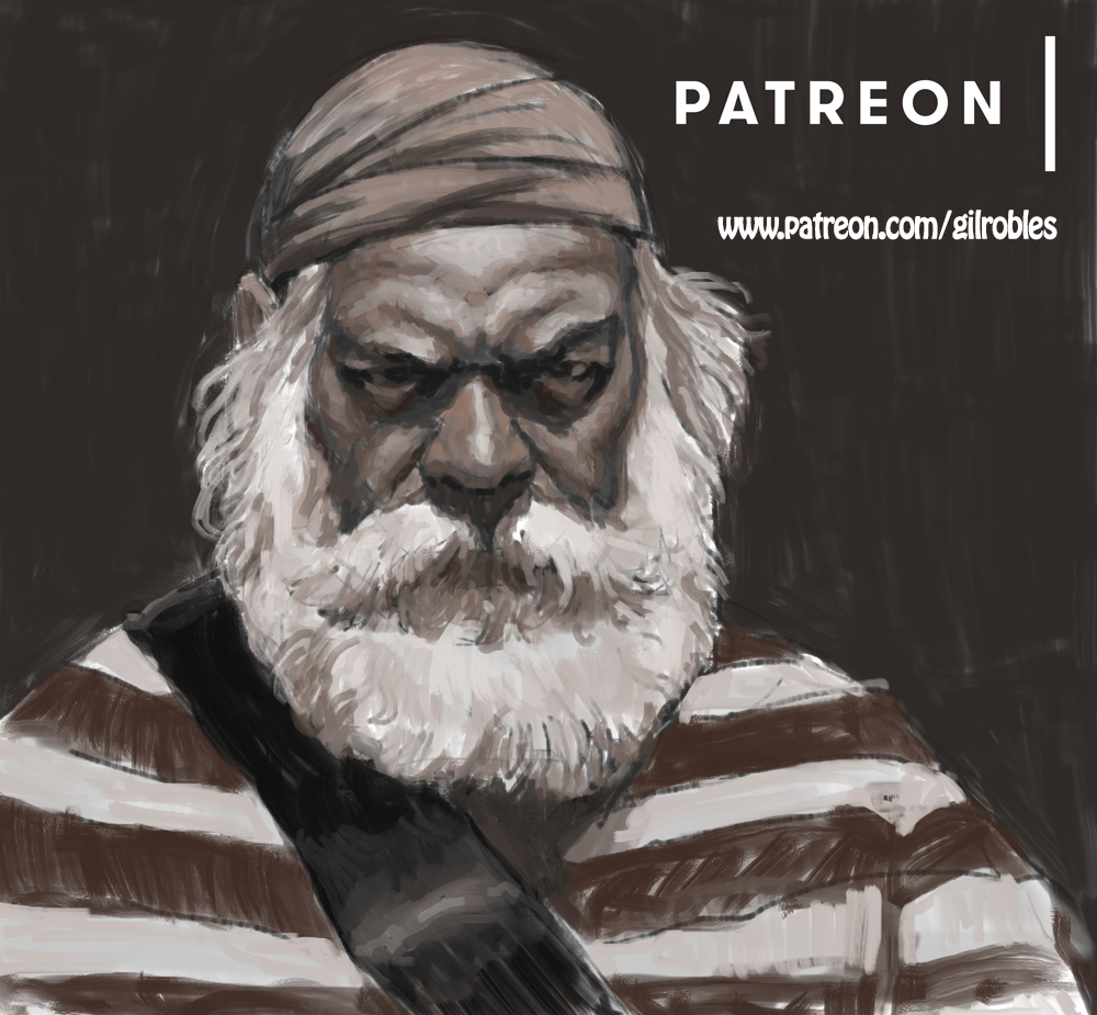 Pirate-Self-Portrait-Monochrome-Patreon by grobles63 on DeviantArt