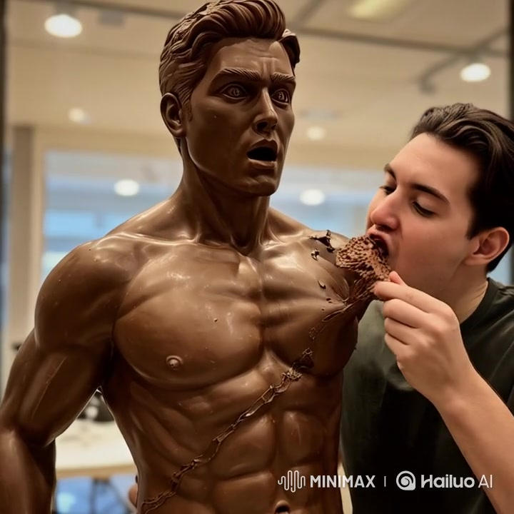 Eating Chocolate Statue by maledollmaker2024 on DeviantArt