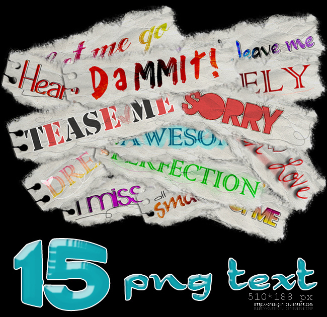 PNG TEXT - Pack 2 by craziigiirl on DeviantArt