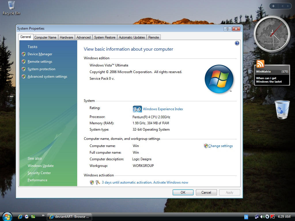 Windows Vista 5472 sysdm.cpl by Taz-LD on DeviantArt