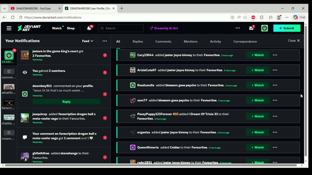 I Just Got 76 Notifications On Deviantart By Demonhero90 On Deviantart