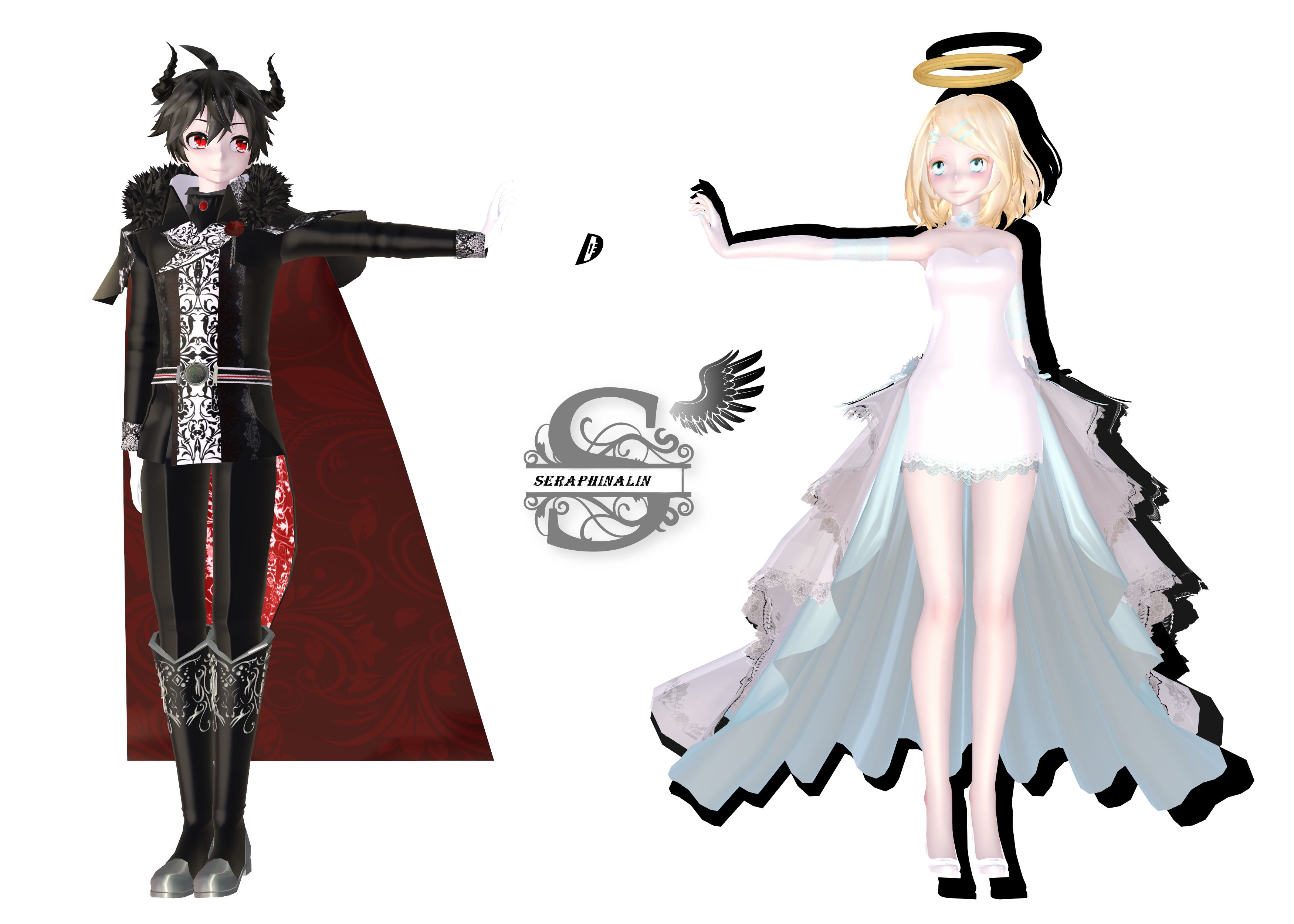 Tda Angel x Demon Rin x Len : DL !! by Evelyn-sama on DeviantArt