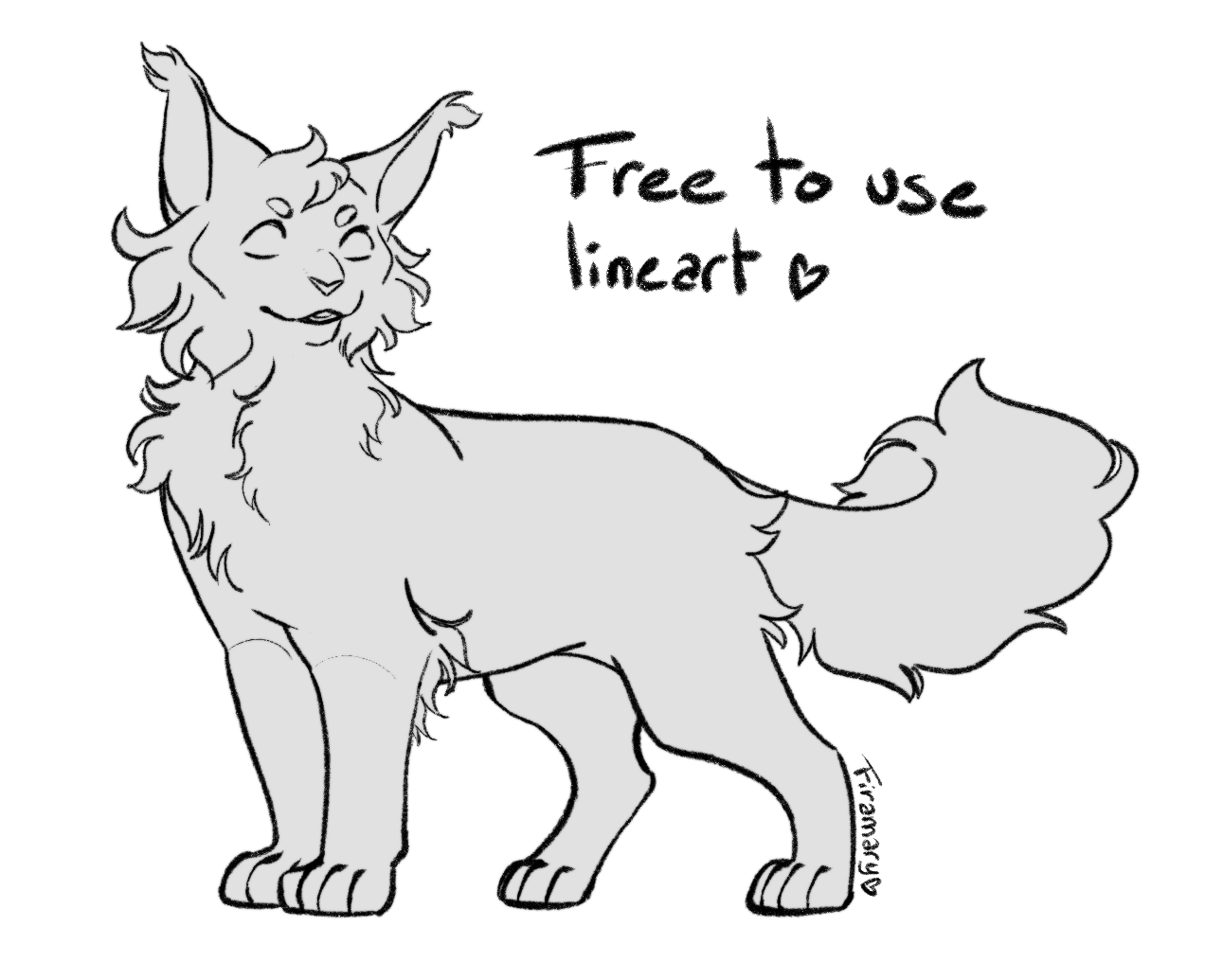 F2U / LDD Cat base | Lineart #5 by Firamary on DeviantArt