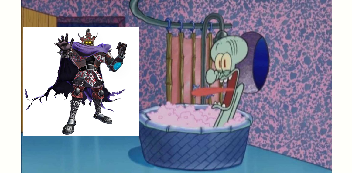 Lord Bane drops by Squidward's house by cyborg802 on DeviantArt