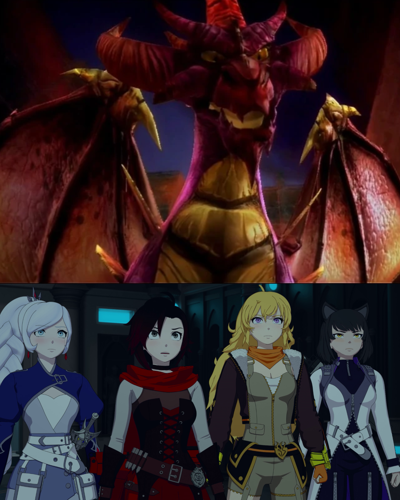 Team RWBY confronts Malefor by cyborg802 on DeviantArt