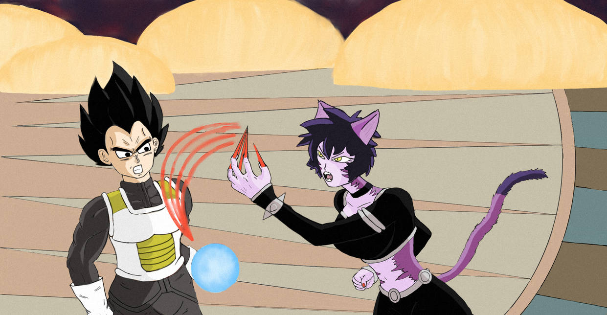 Hop surprises Vegeta by membe89 on DeviantArt