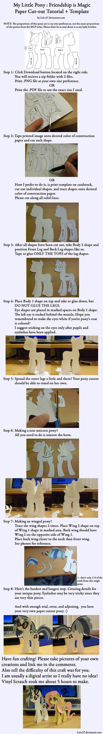 MLP Paper Cutouts Tutorial + Template by LeLe37 on DeviantArt
