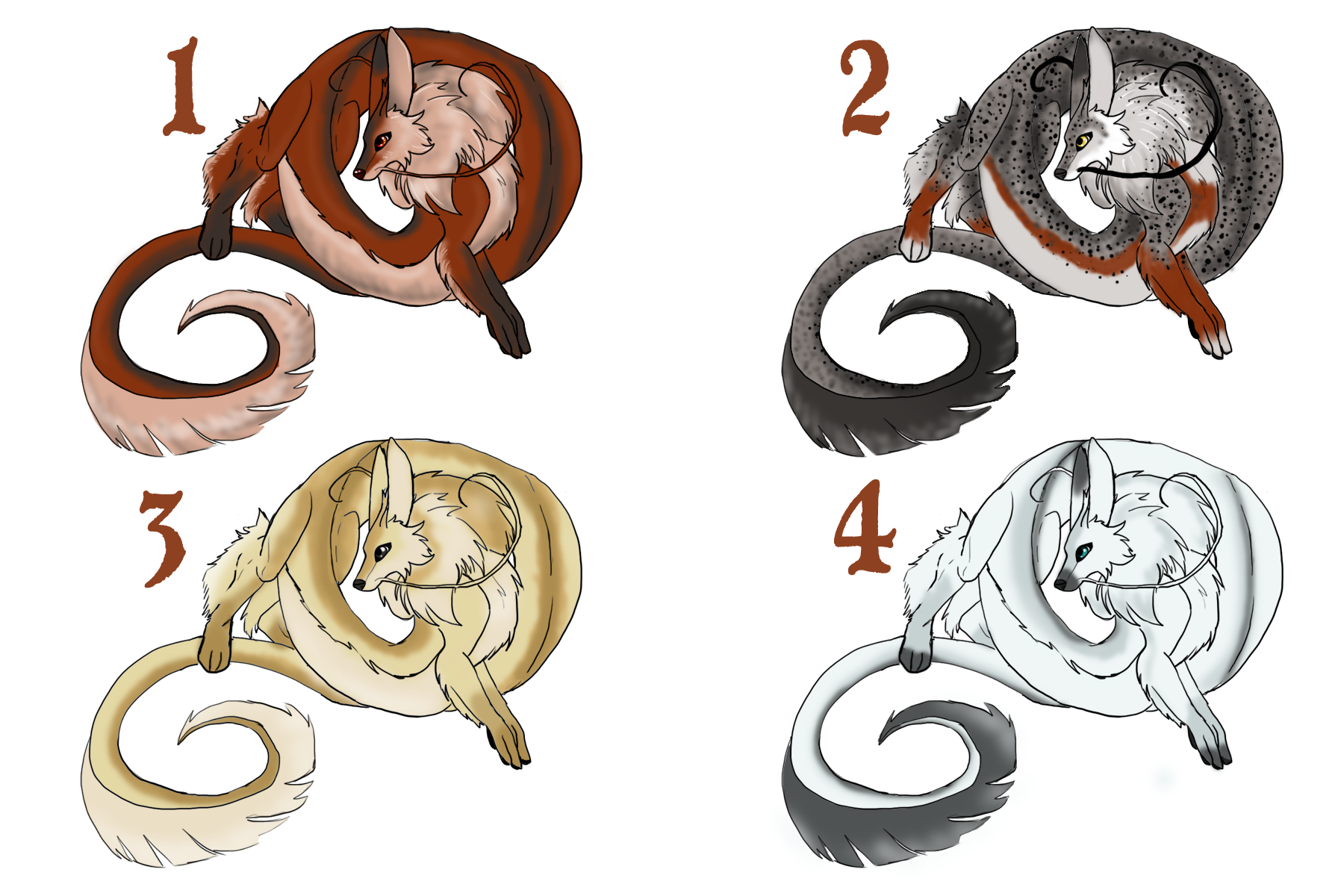 Adoptables: Eastern Fox Dragons :CLOSED: by jeweledphoenix on DeviantArt
