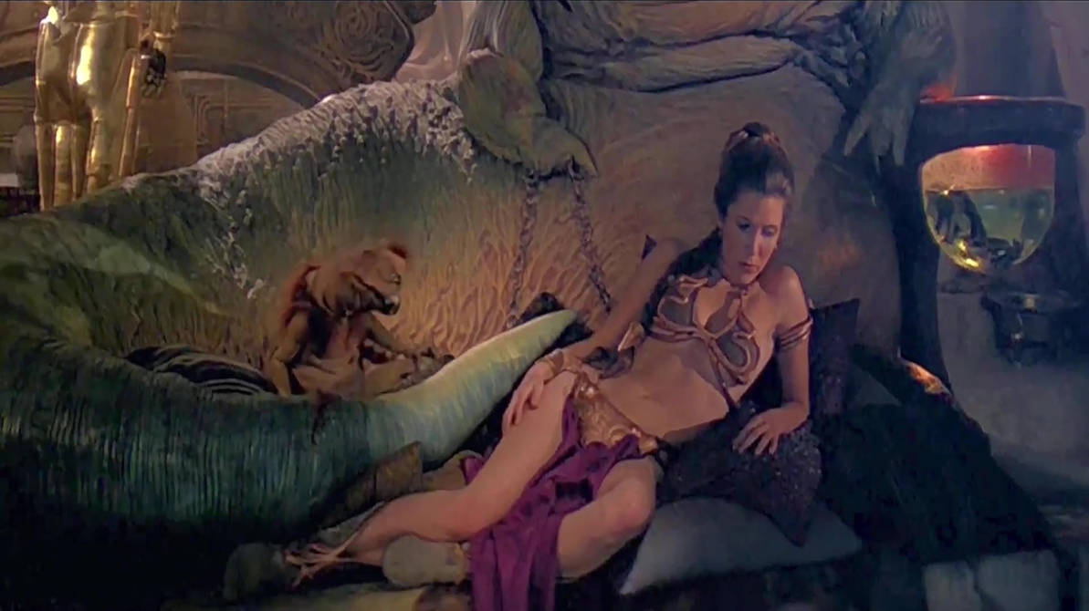 Slave Leia Lays In Front Of Jabba Loop by RoyHarperBLOW on DeviantArt